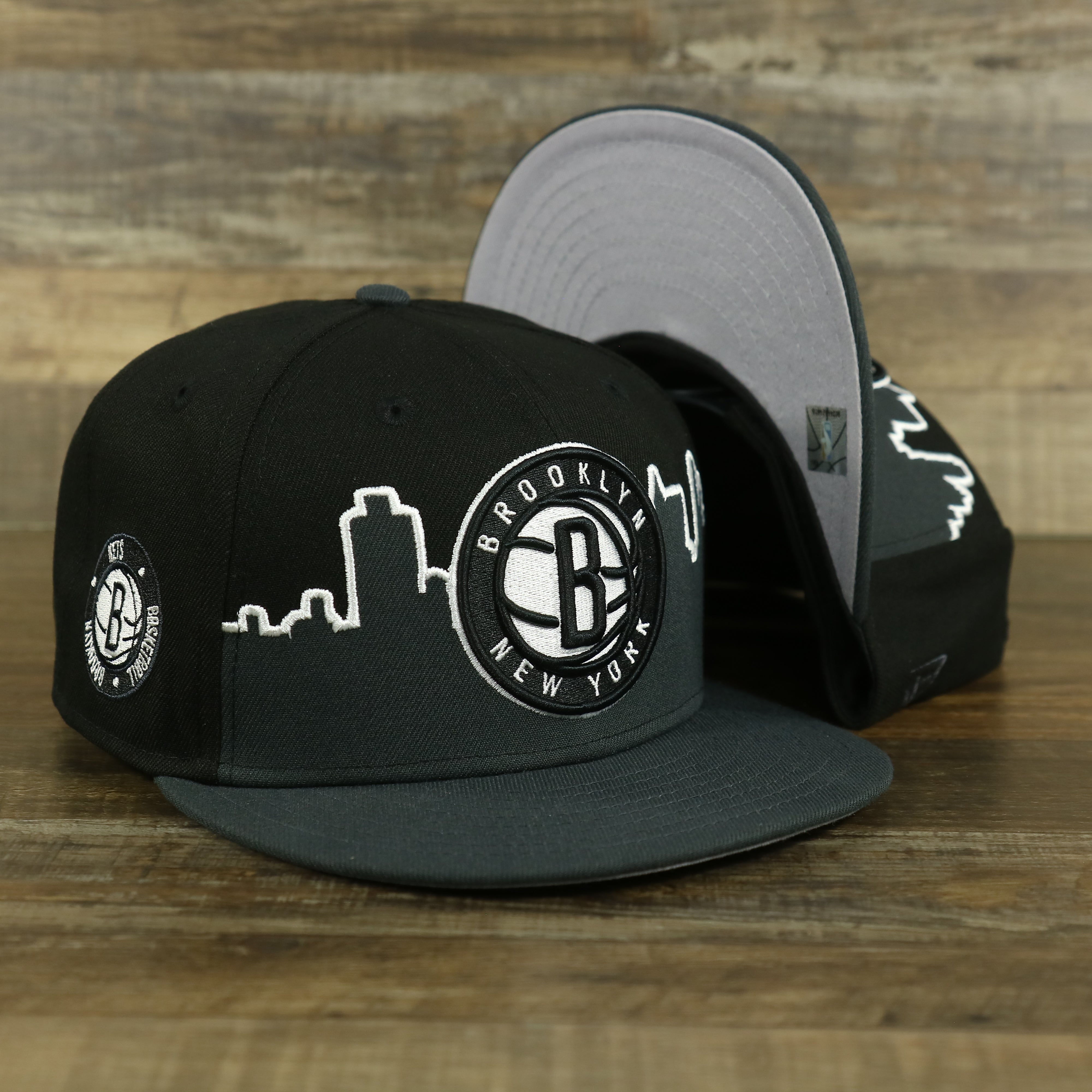 Brooklyn Nets City Skyline Side Patch 9Fifty Snapback Hat | Brooklyn S