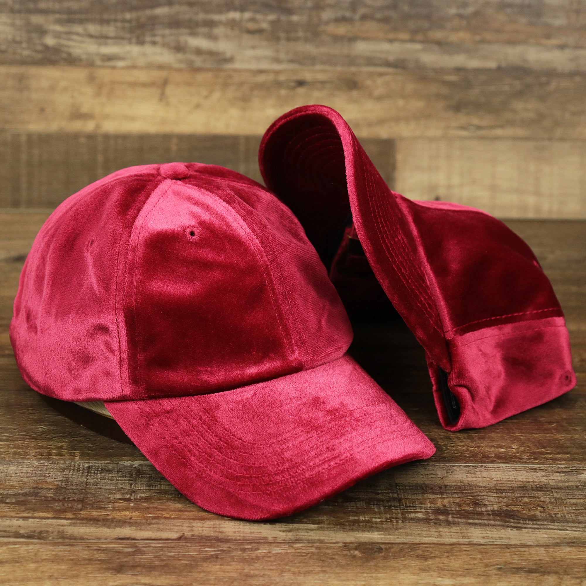 Velour Blank Ox Blood Baseball Hat | Dark Red Dad Hat