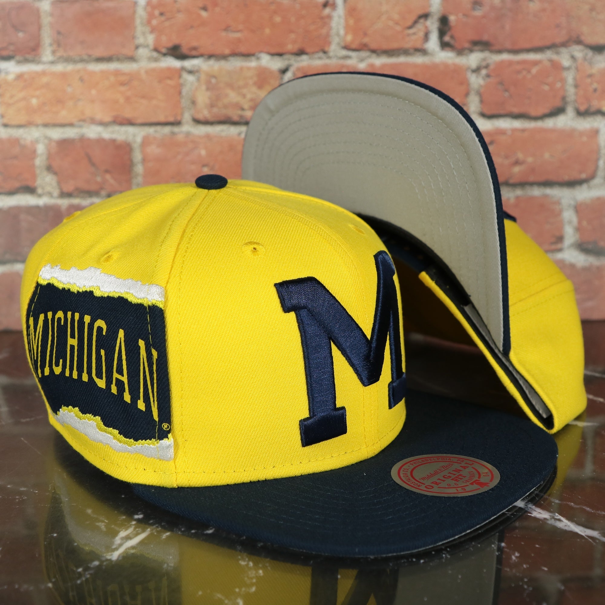 Michigan Wolverines NCAA Jumbotron "Michigan" Ripped Wordmark side pat