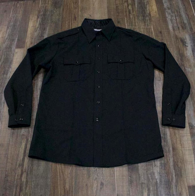 Police | Black LAPD Long Sleeve Polo Shirt | Wool Base Shirt for Law E